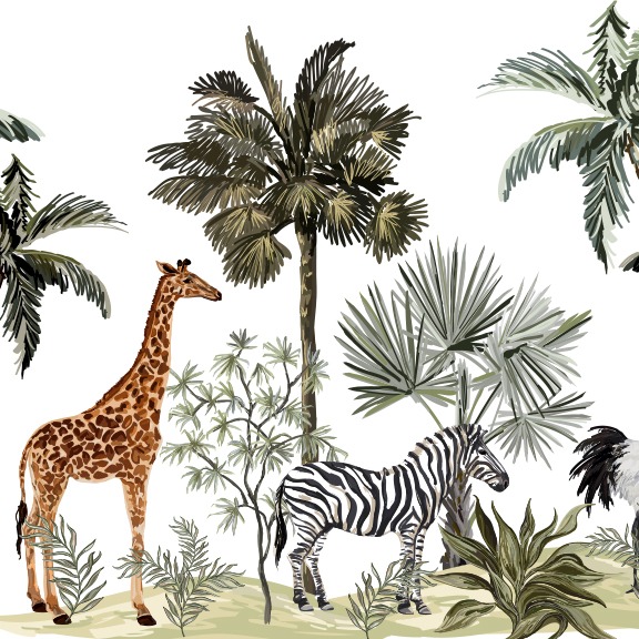 Palmeras de la Selva | F-17 - Creadeco.cl - Papel Mural diseñado a Medida